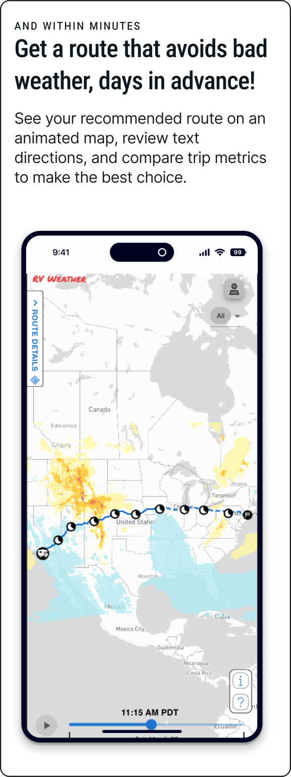 RV Weather – Drive Smarter. Travel Safer.